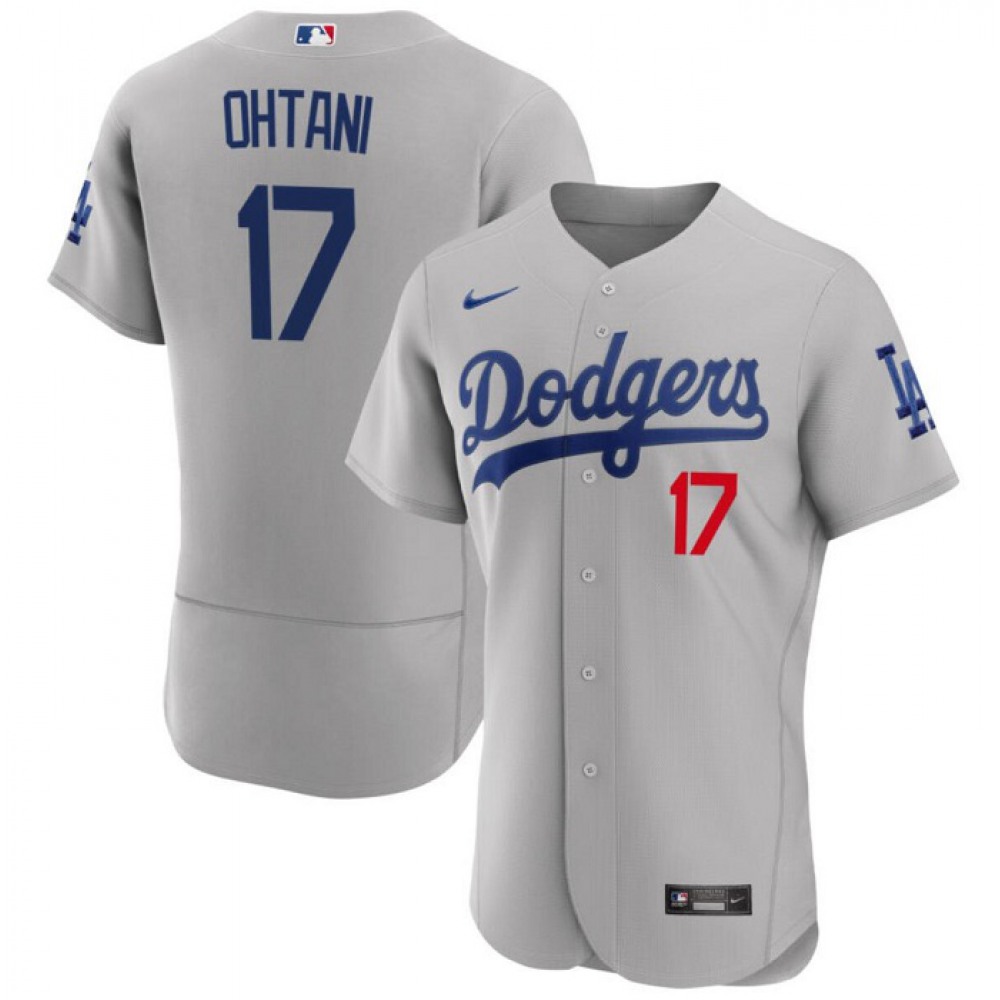 Men's Los Angeles Dodgers #17 Shohei Ohtani Gray 2023 Flex Base ...
